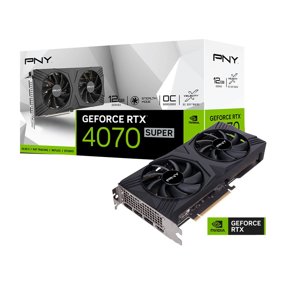 PNY NVIDIA GeForce RTX 4070 Super Verto Overclocked Dual Fan 12GB ...