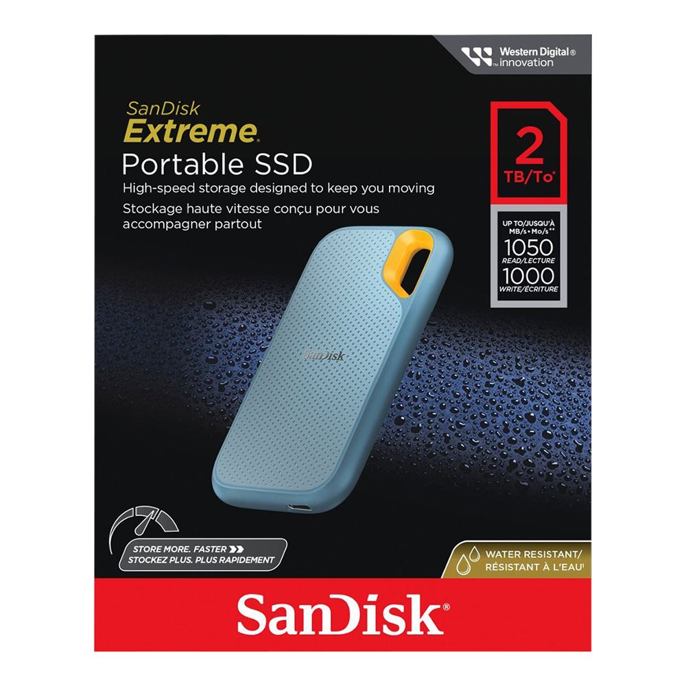 SanDisk Extreme Portable SSD 2TB USB 3.2 Gen 2 Solid State Drive - Sky ...