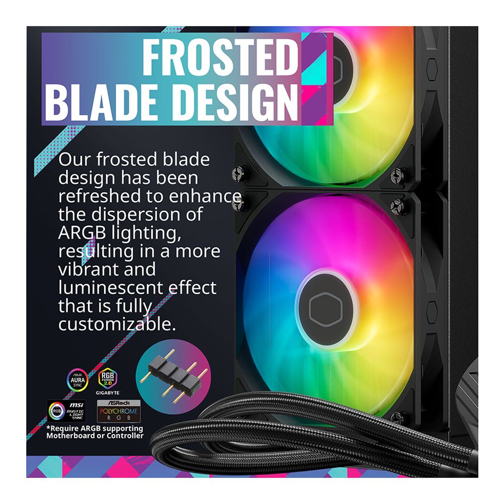 Cooler Master MasterLiquid 240L Core ARGB 240mm All in One Liquid CPU ...