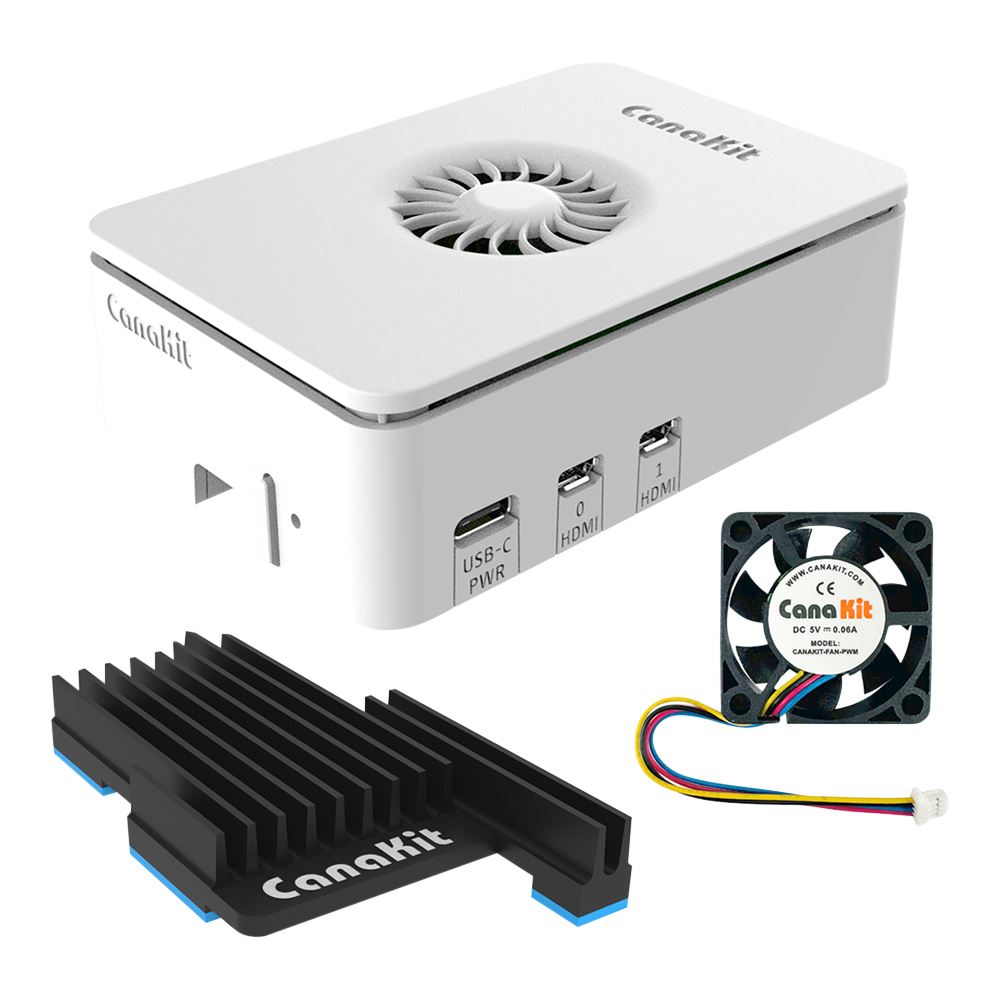 CanaKit Raspberry Pi 5 Starter Kit MAX - Turbine White (8GB) - Micro Center