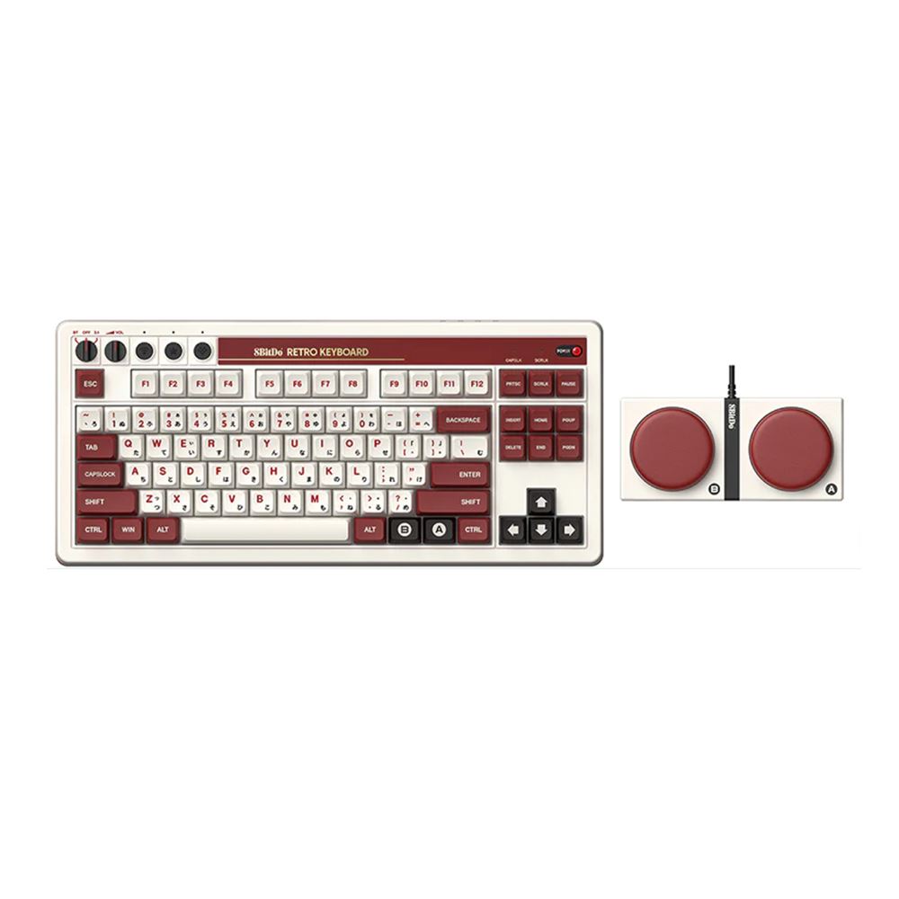 8Bitdo Retro Mechanical Wireless Keyboard- Famicom Edition - Micro Center