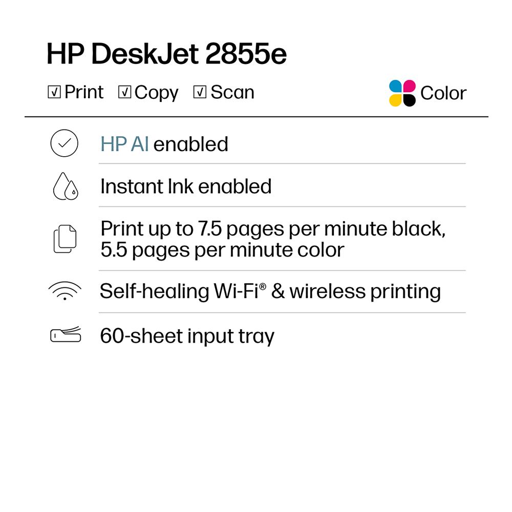 HP DeskJet 2855e All-in-One Printer - Micro Center