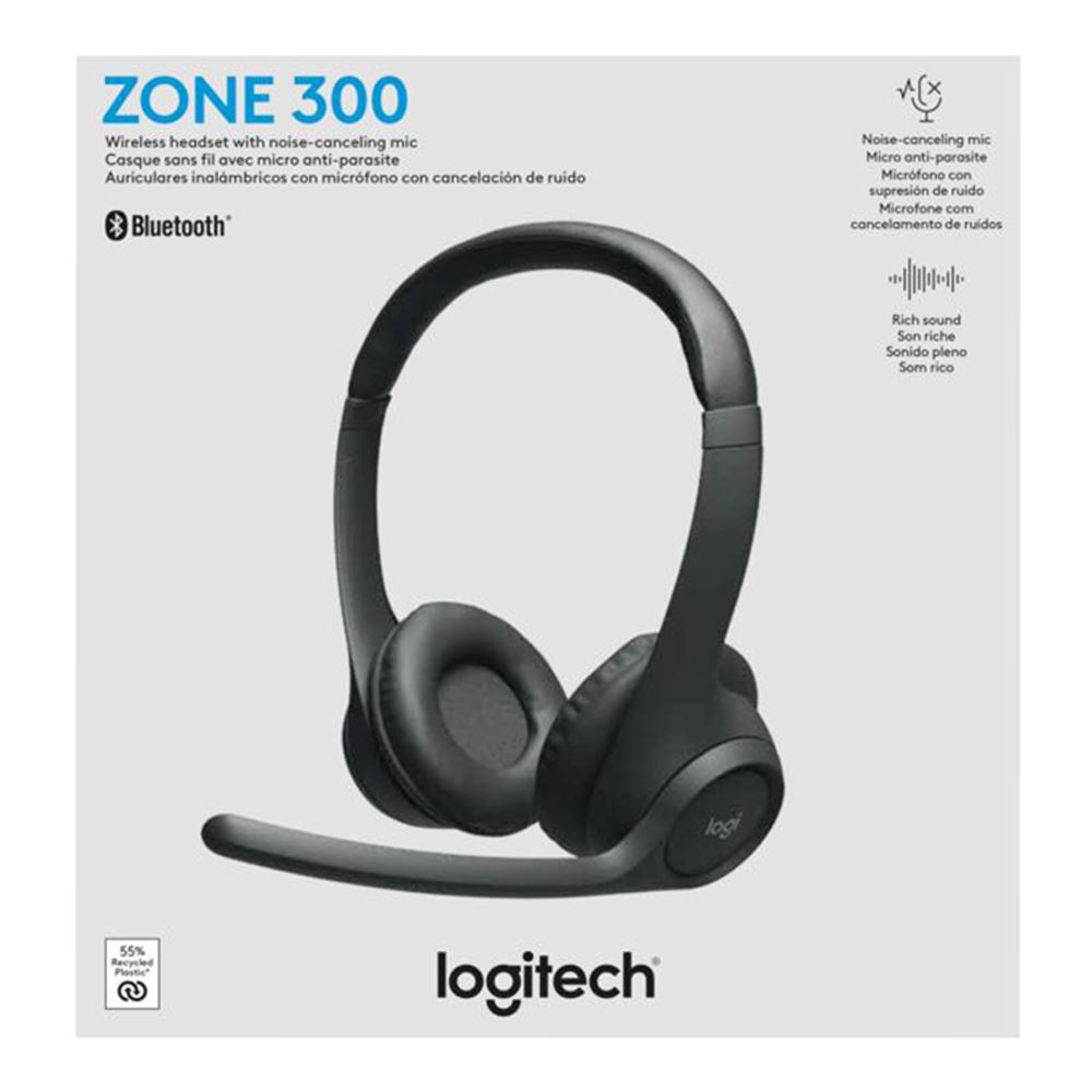 Logitech Zone 300 Wireless Bluetooth Headset - Black - Micro Center