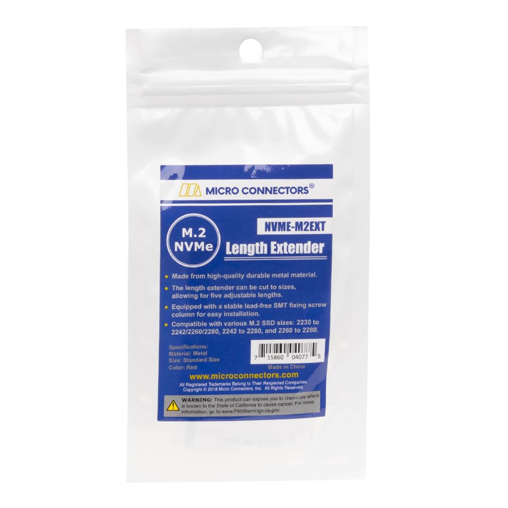 Micro Connectors M.2 NVMe Length Extender - Micro Center