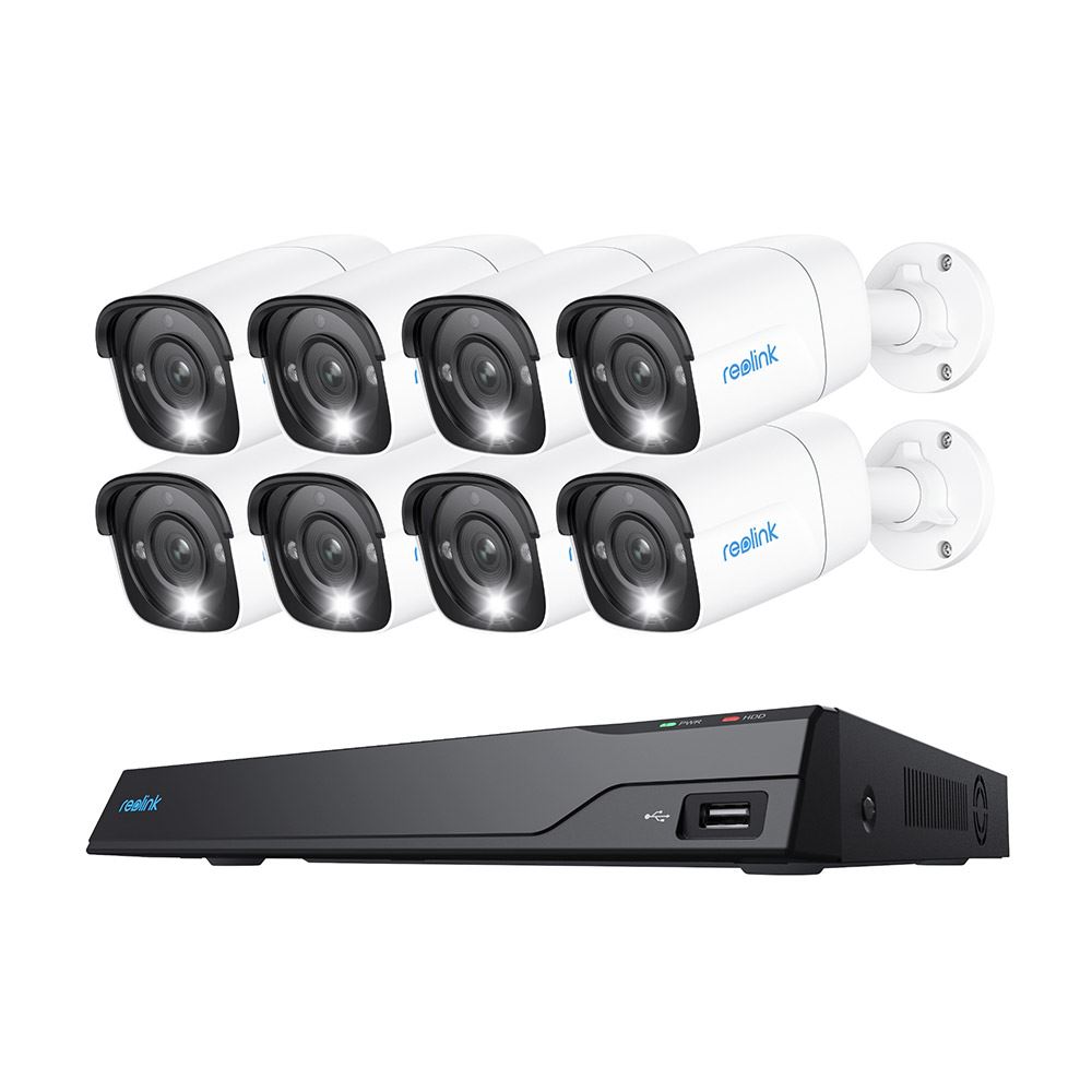 Reolink NVS16-12MB8 NVR Security Kit; 16-Channel; 8 Cameras Included ...