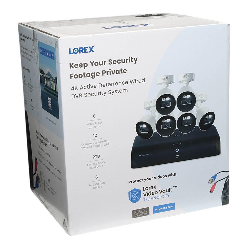 Lorex Fusion DVR Security Kit; 12-Channel; 6 Cameras Included; 2TB Pre ...