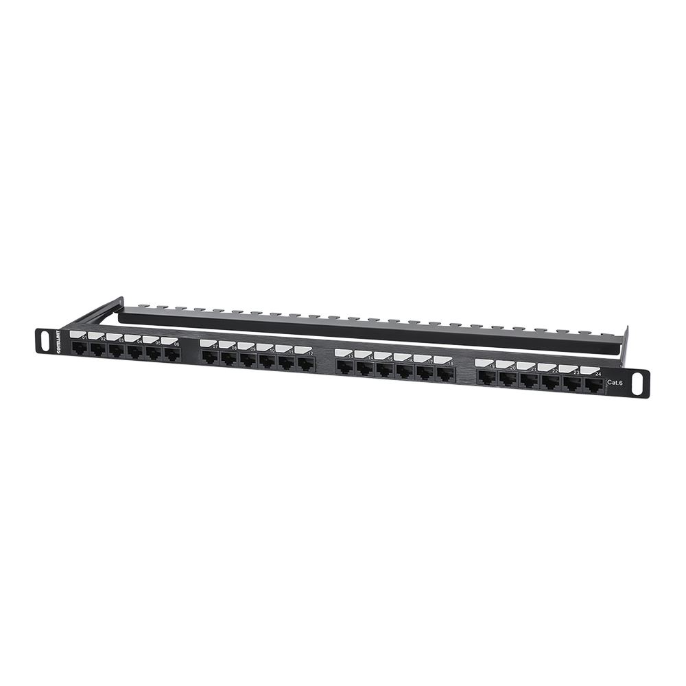 Intellinet Cat6 24-Port Patch Panel - 0.5U - Micro Center