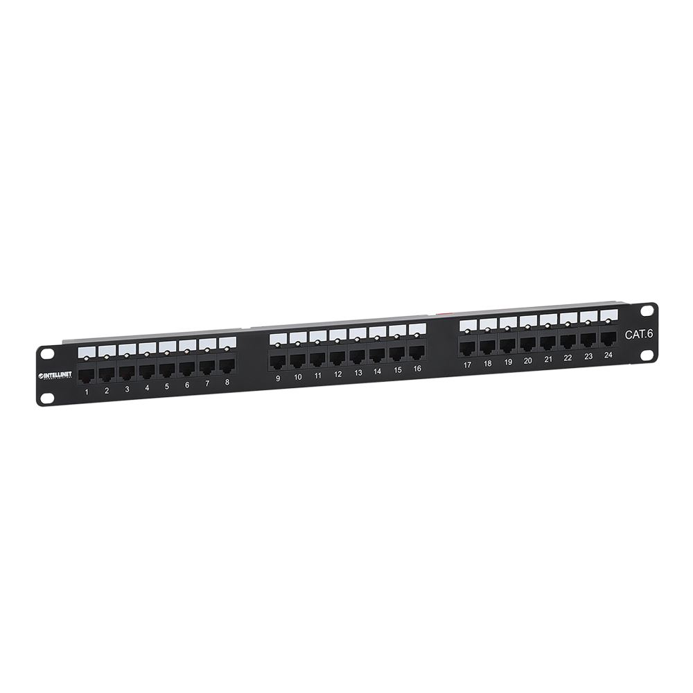 Intellinet Cat6 24-Port Patch Panel with LEDs - Micro Center