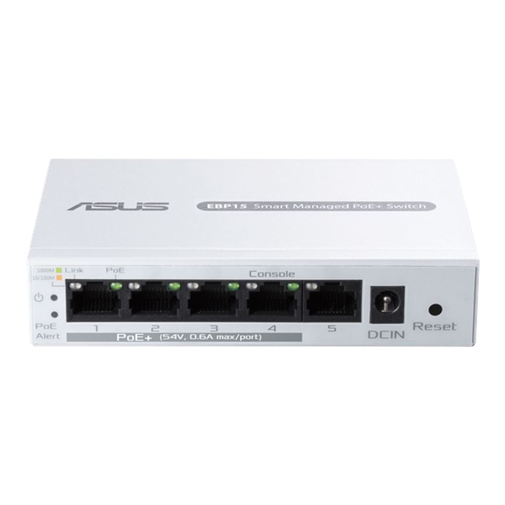 ASUS ExpertWiFi EBP15 5-Port GbE Smart Managed PoE+ Switch - Micro Center