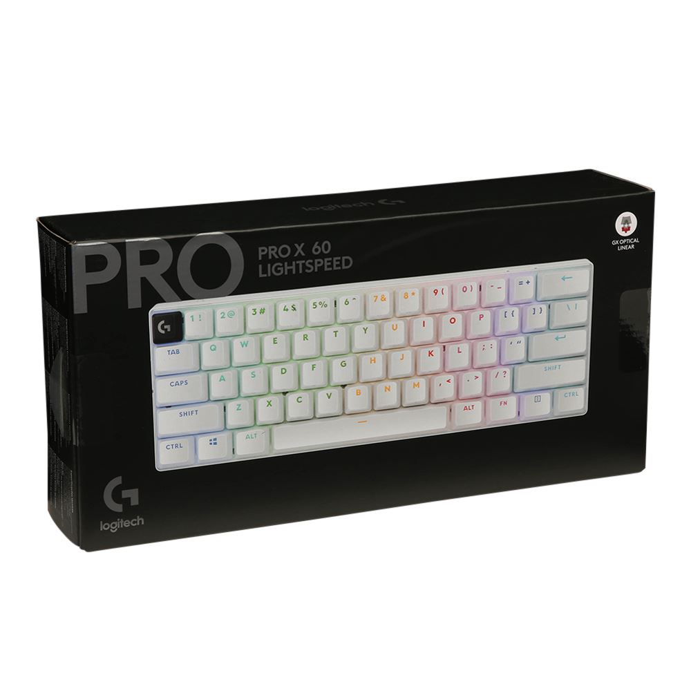 Logitech G G PRO X 60 LIGHTSPEED Wireless Gaming Keyboard - White ...