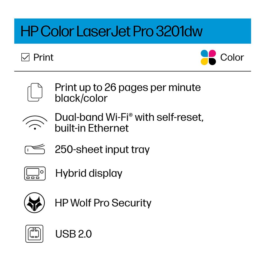 HP Color LaserJet Pro 3201dw Printer - Micro Center