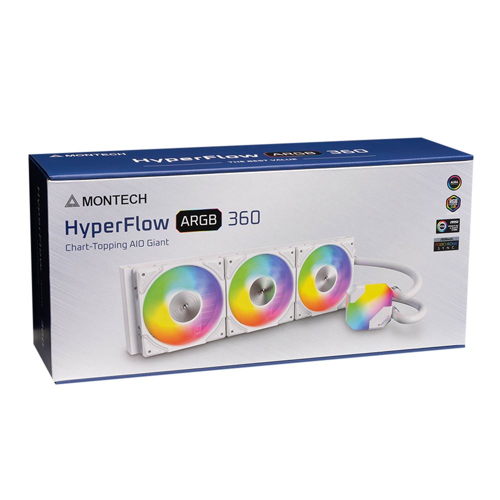 Montech Hyper Flow ARGB 360mm All in One Liquid CPU Cooling Kit - White ...