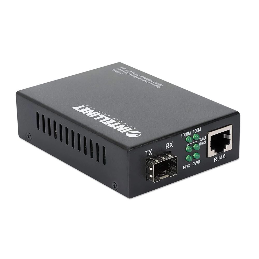 Intellinet Gigabit Ethernet to SFP Media Converter; 10/100/1000Base-TX ...
