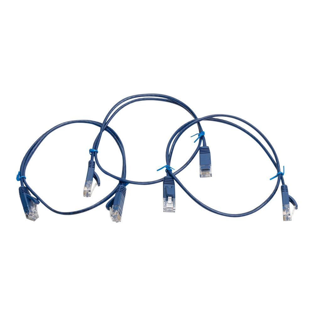 PPA 2 Ft. Cat 6 Thin Ethernet Cable 3 Pack - Blue - Micro Center