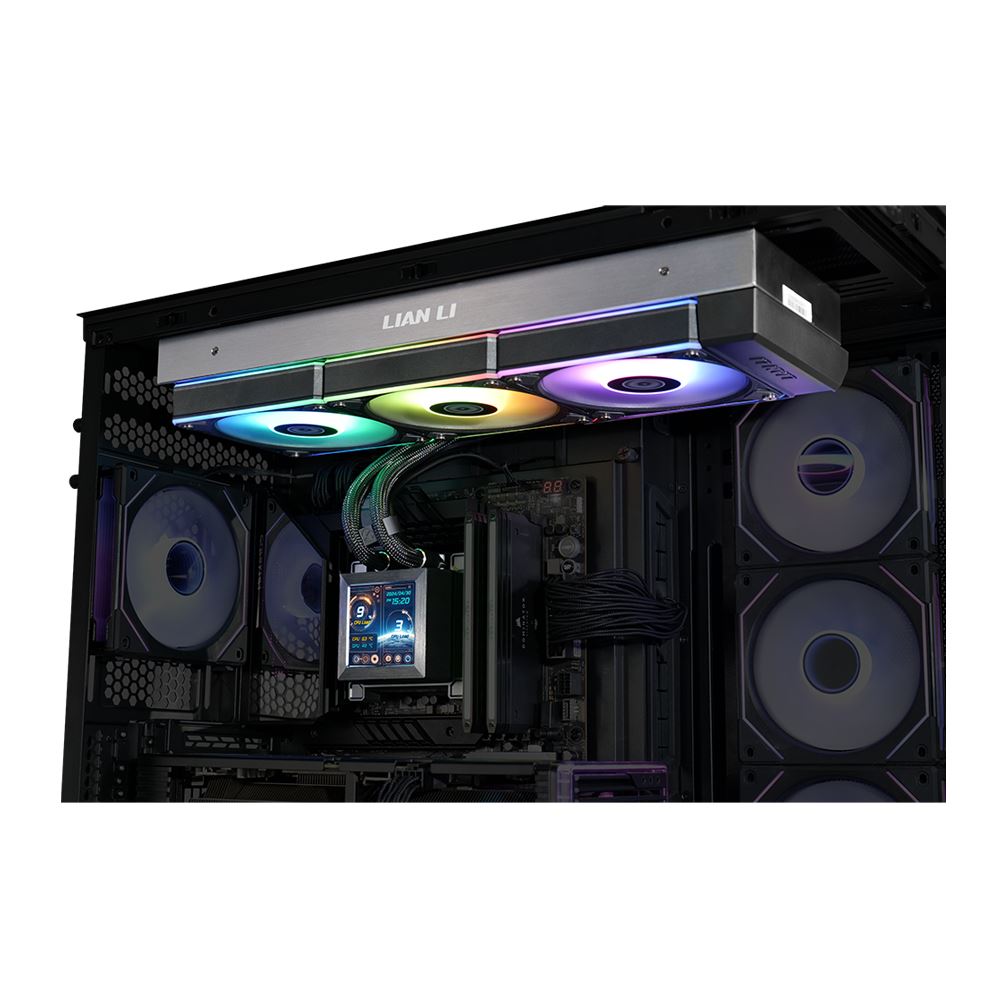 Lian Li HydroShift LCD 360R 360mm Water Cooling Kit - Black - Micro Center