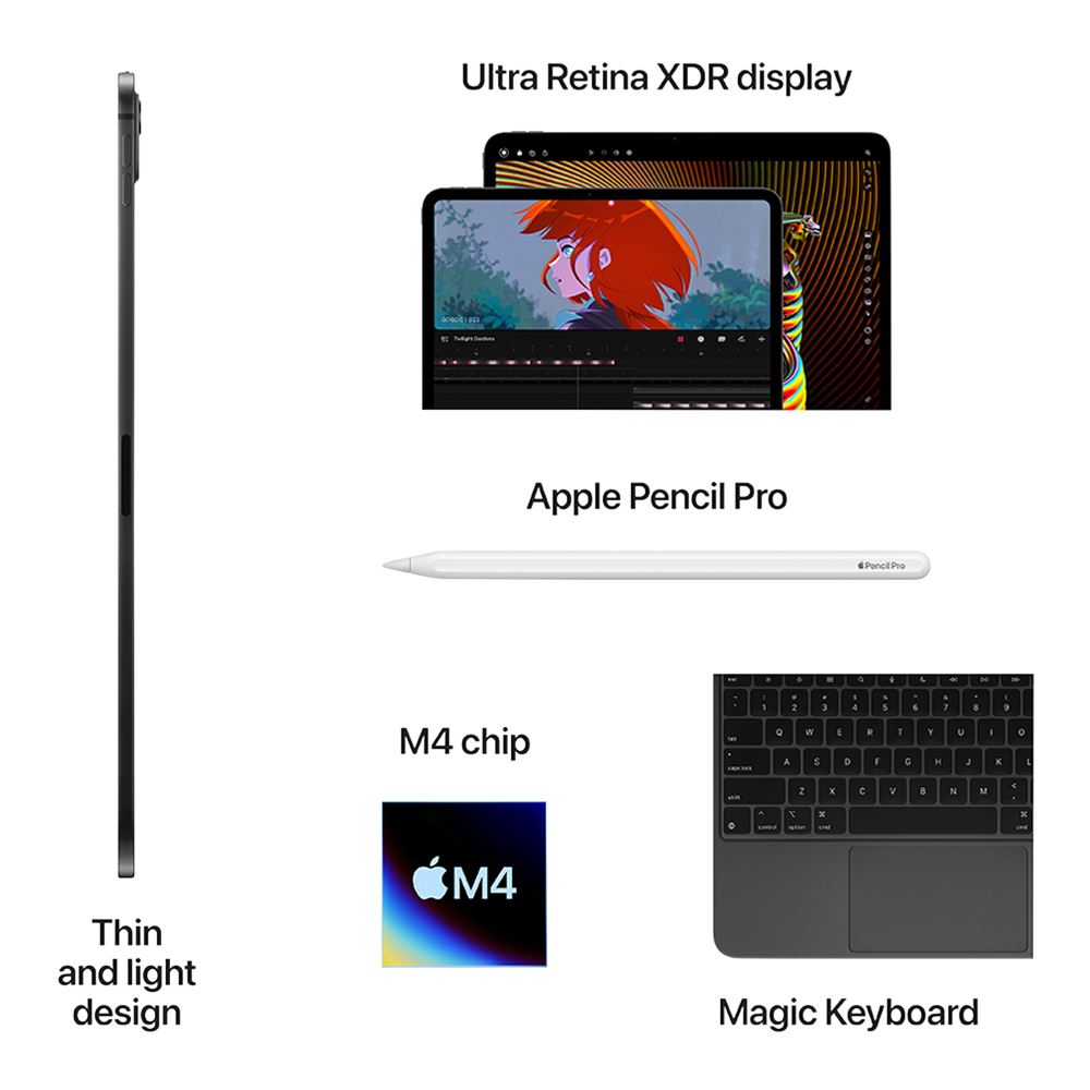 Apple iPad Pro 13" MVX43LL/A (Mid 2024) - Space Black; 13" Ultra Retina ...