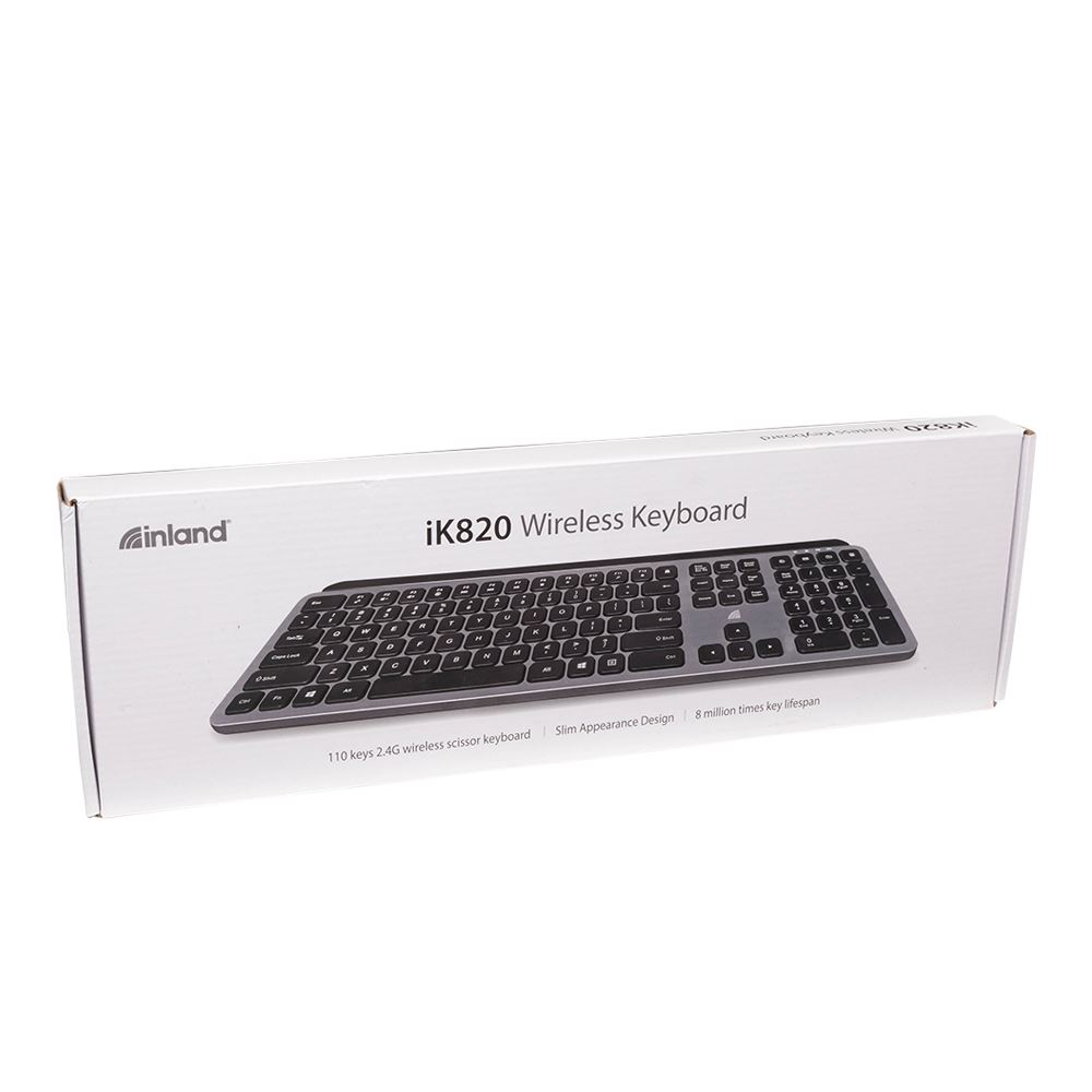 Inland K8077 2.4G Wireless Scissor Keyboard - Black - Micro Center