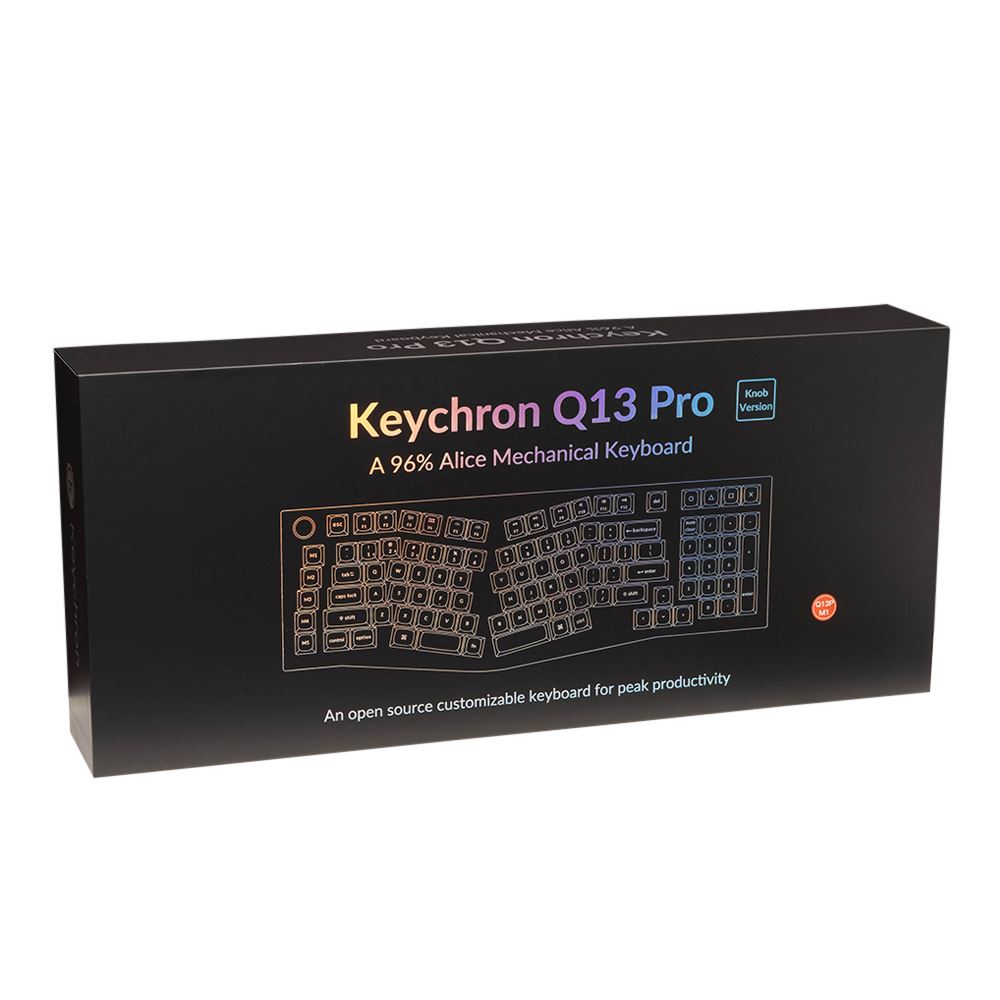 Keychron Q13 Pro (Alice Layout) QMK/VIA Wireless Ergonomic Mechanical Keyboard - Micro Center