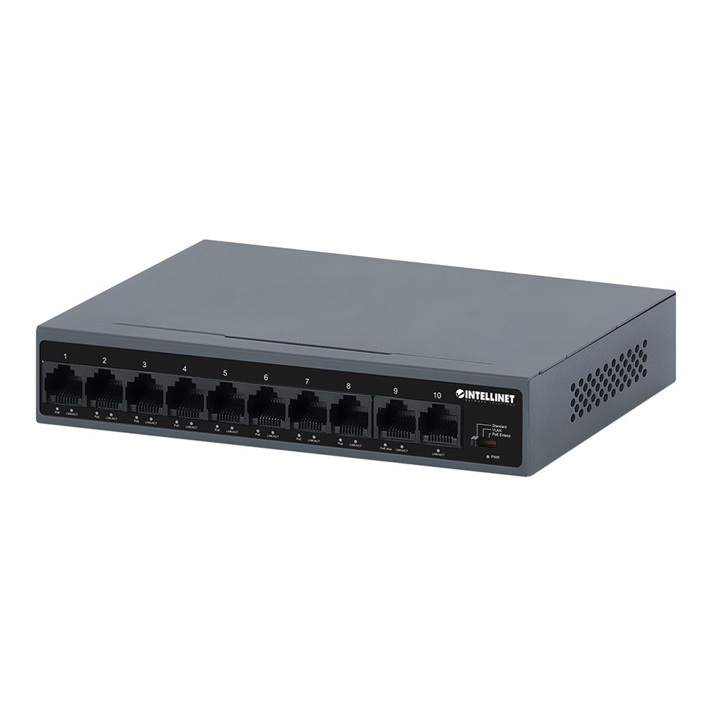 Intellinet 10-Port Ethernets Managed Switch; 95 Budget Across 8 PoE ...