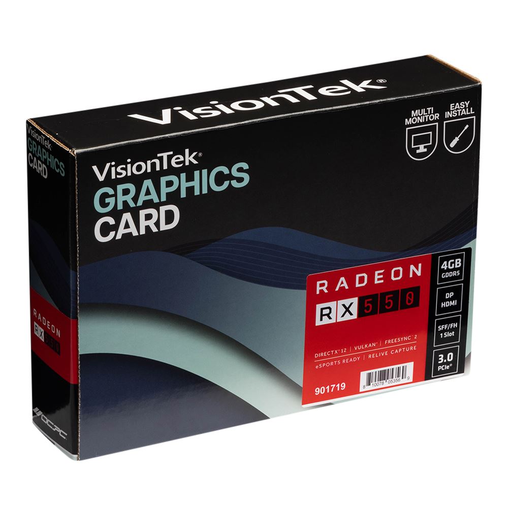 Visiontek AMD Radeon RX 550 LP Single Fan 4GB GDDR5 PCIe 3.0 Graphics ...