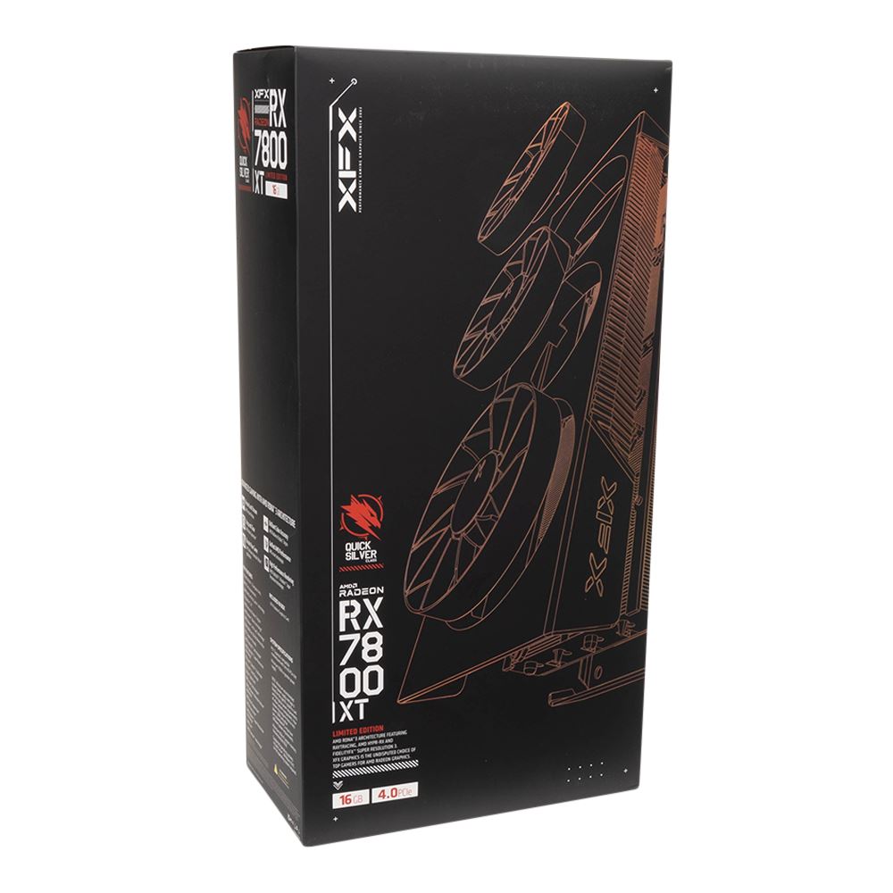 XFX AMD Radeon RX 7800 XT Quicksilver Magnetic Air Triple Fan 16GB ...