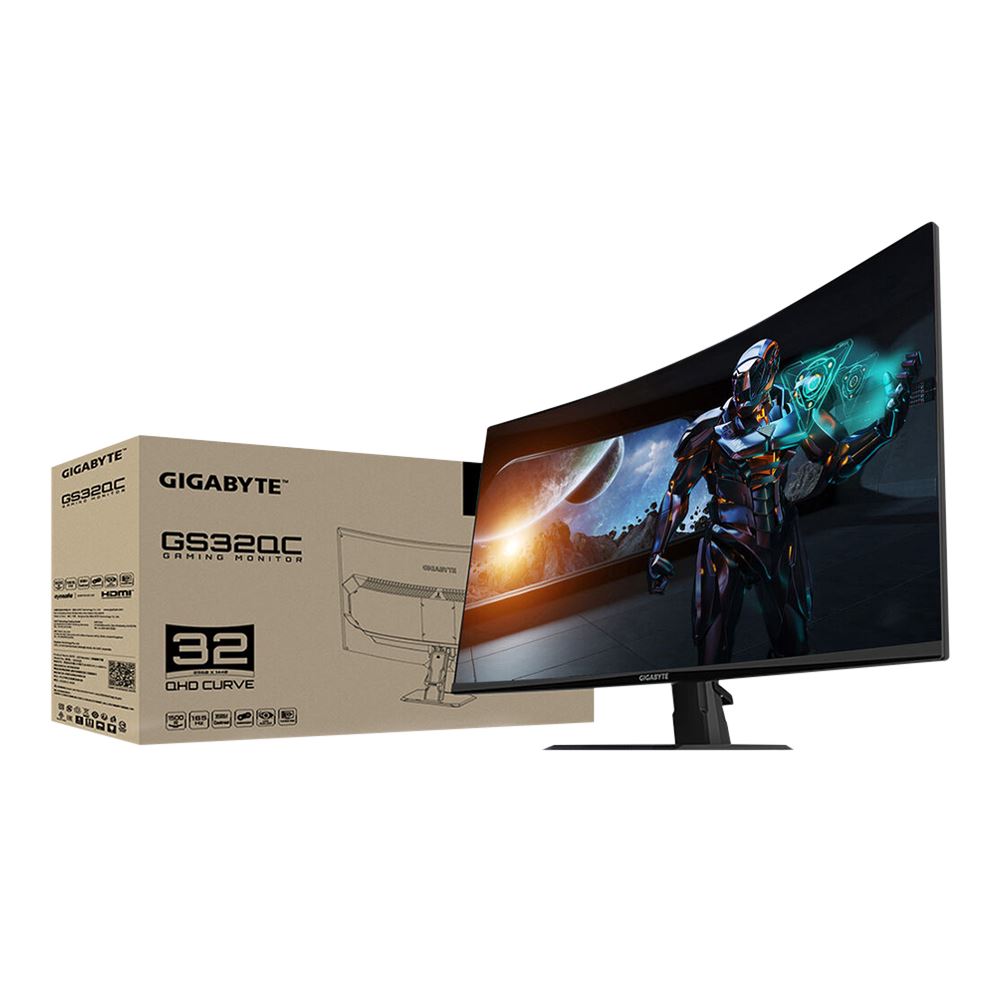 Gigabyte GS32QC 32" QHD (2560 x 1440) 165Hz VA Curved Gaming Monitor ...