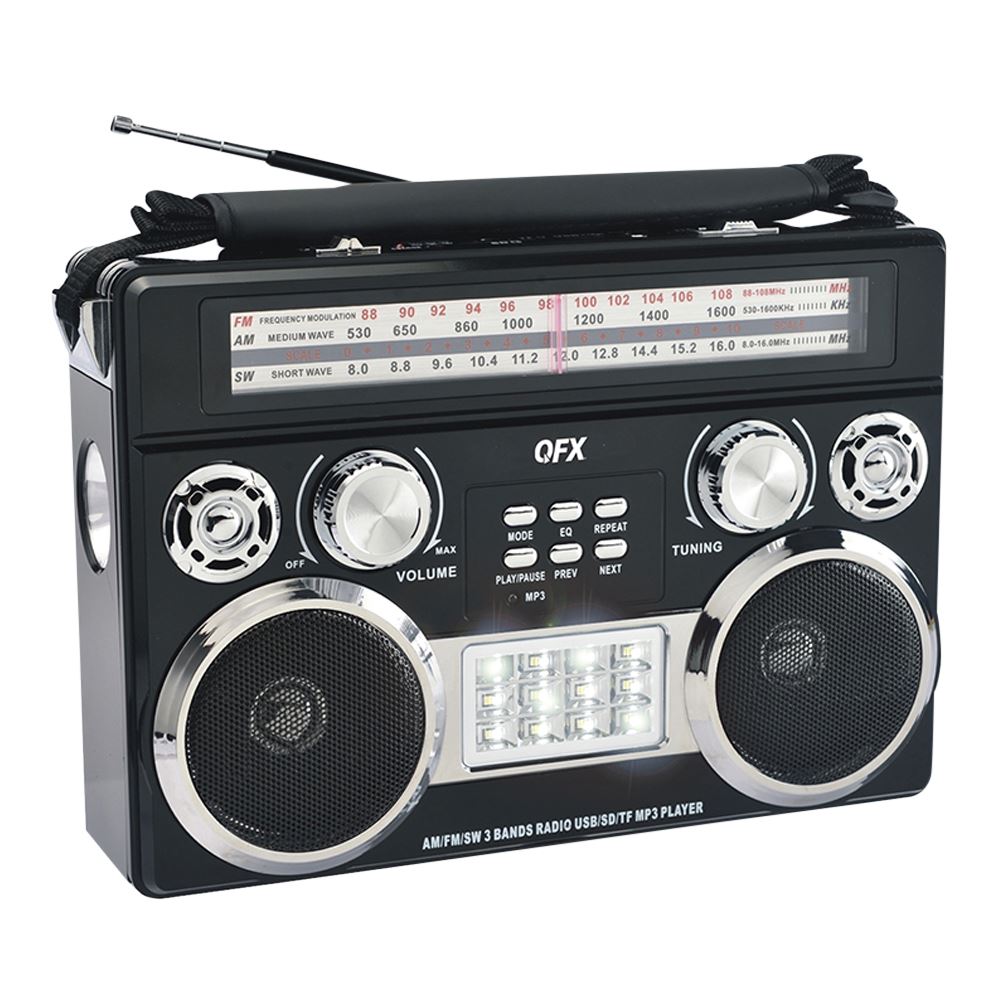 QFX 3 Band Radio (R-333BT); Bluetooth Audio Support; Built-In ...