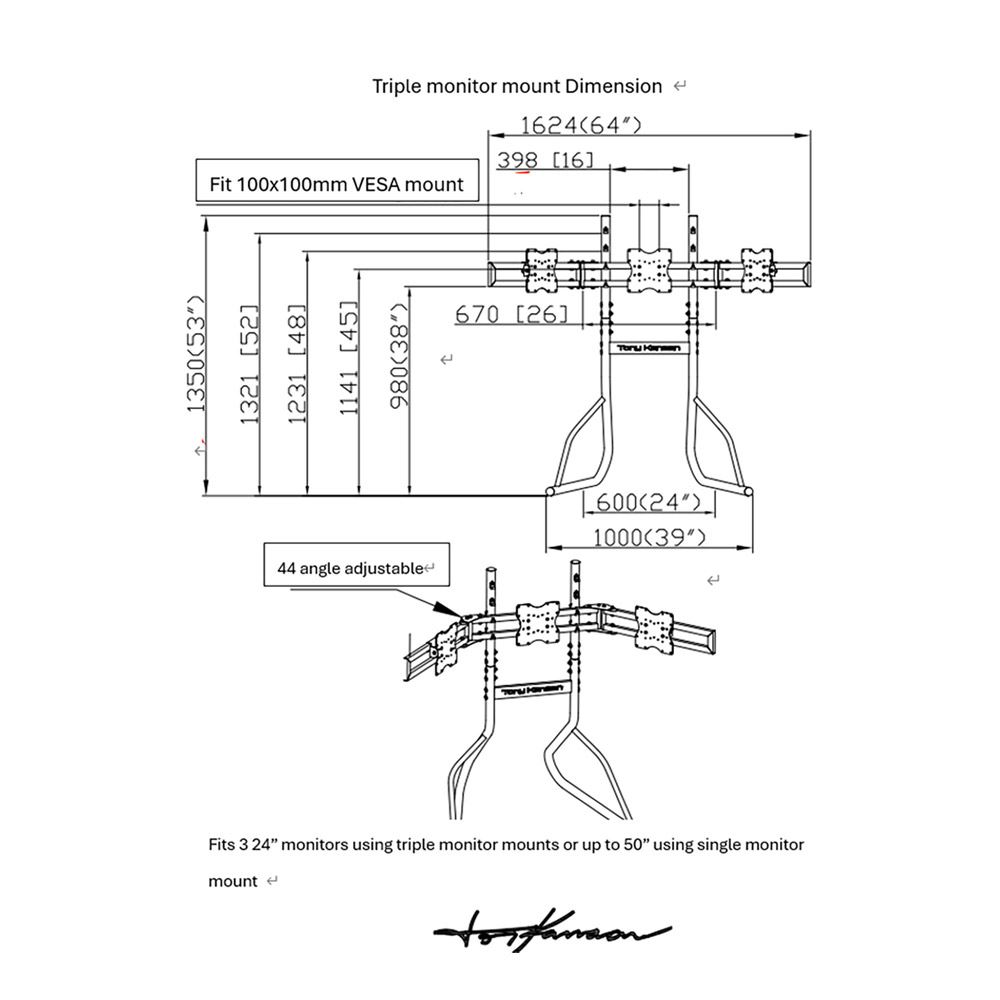 TK Racing Single/Triple Monitor Mount - Micro Center