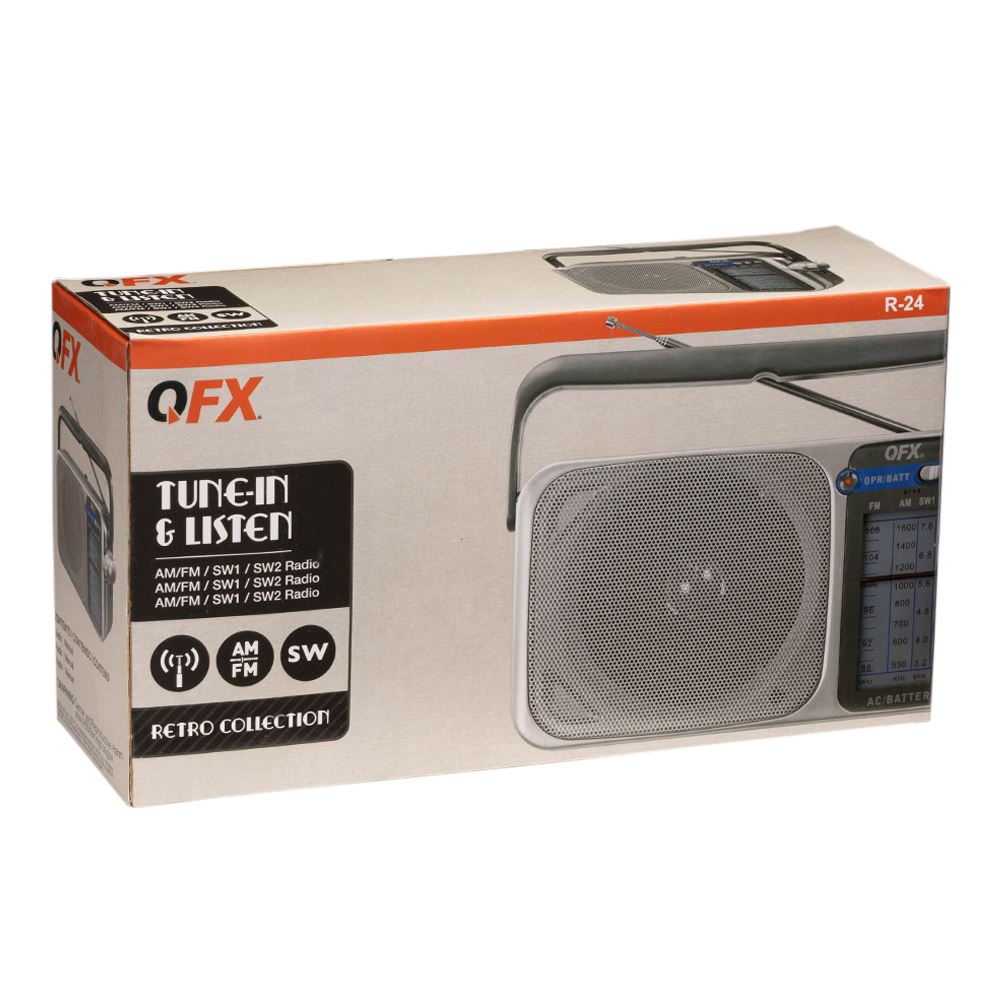 QFX QFX R-24 Portable AM/FM/SW1-SW2 Radio - Micro Center