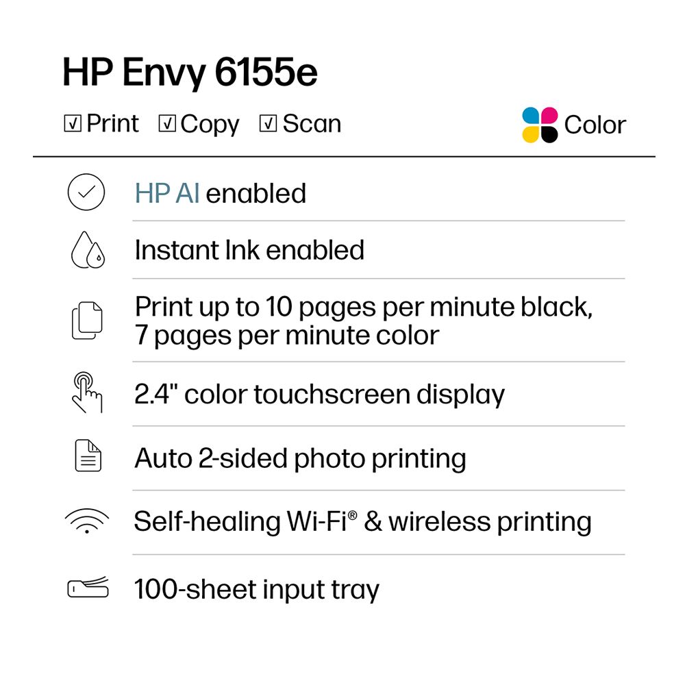 HP Envy 6155e All-in-One Printer - Micro Center