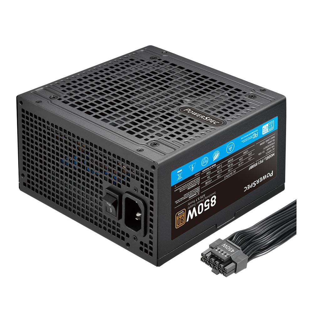 PowerSpec 850 Watt 80 Plus Bronze ATX Non-Modular Power Supply - Micro ...