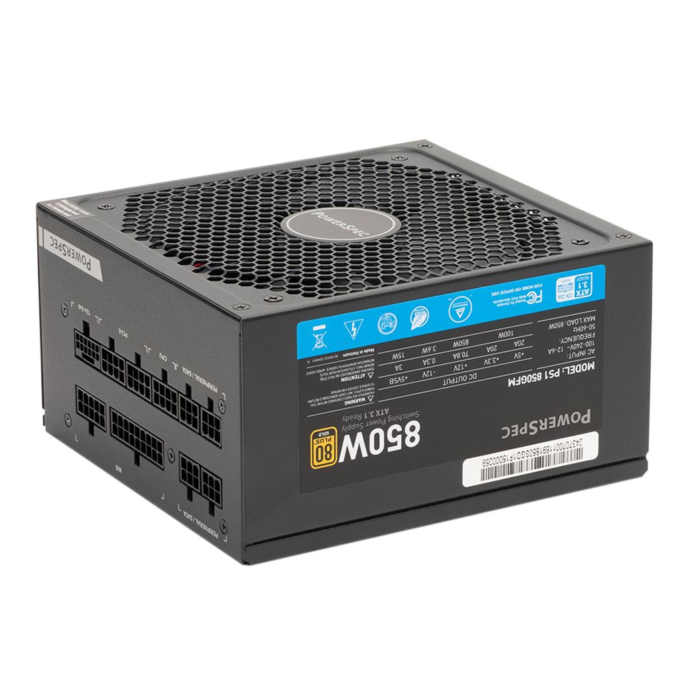 PowerSpec 850 Watt 80 Plus Gold ATX Fully Modular Power Supply - Micro ...