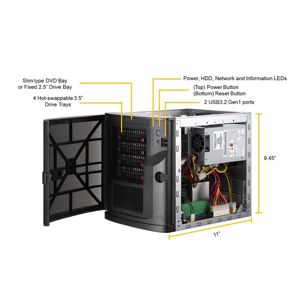 Supermicro SYS-521R-T Micro-Tower System; Intel Xeon-E 2456 3.3GHz ...