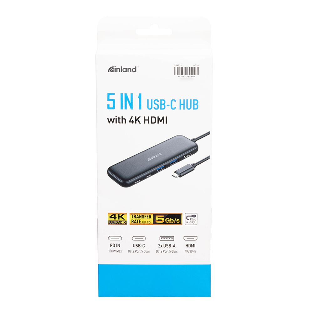 Inland 5-in-1 USB Type-C Hub - Micro Center