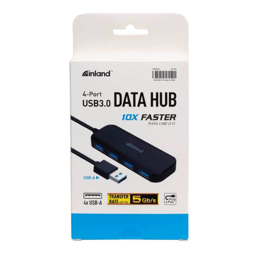 Inland 4 Port USB 3.2 Gen 1 Data Hub - Micro Center