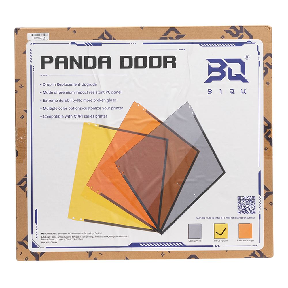 BIGTREETECH Panda Door for Bambu Lab X1/P1 - Citrus Splash; Durable ...