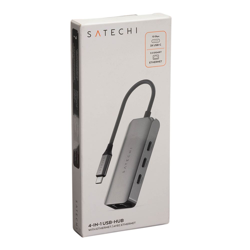Satechi 4-in-1 USB-C Hub with 2.5 Gigabit Ethernet - Space Gray - Micro ...