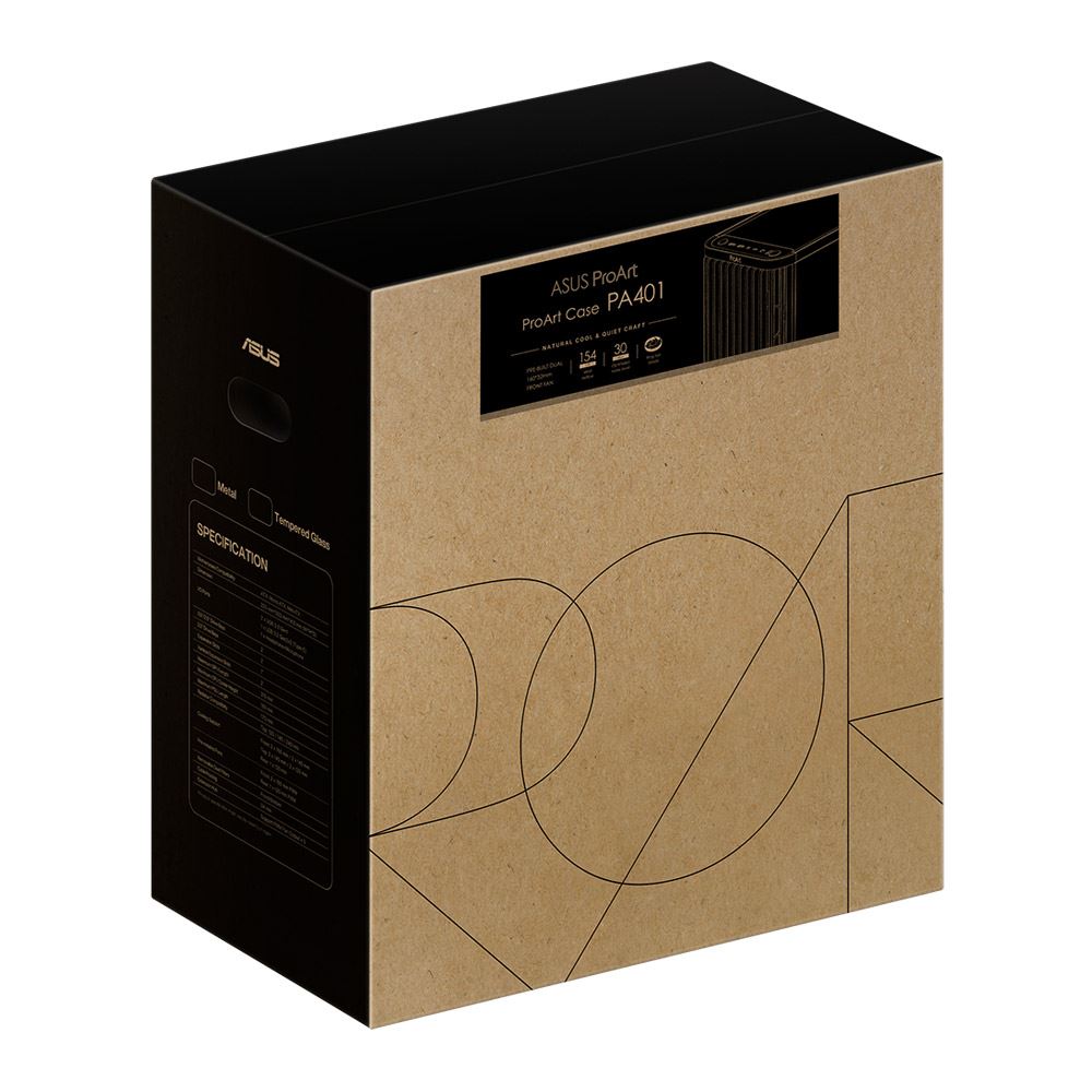 ASUS ProArt PA401 Wood Edition Tempered Glass ATX Mid-Tower Computer ...