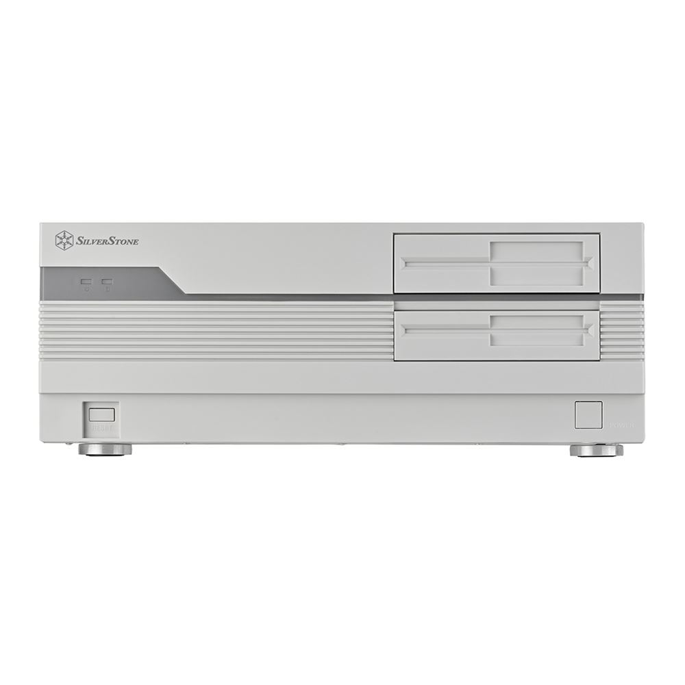 SilverStone FLP01 Retro ATX HTPC Computer Case - White - Micro Center