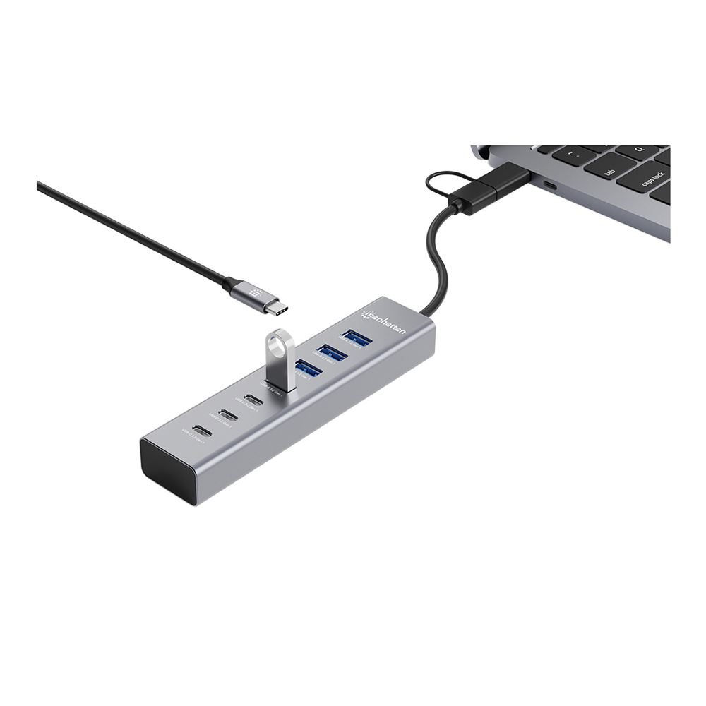 Manhattan 7-Port USB 3.2 Gen 1 Type-C / Type-A Combo Hub - Micro Center