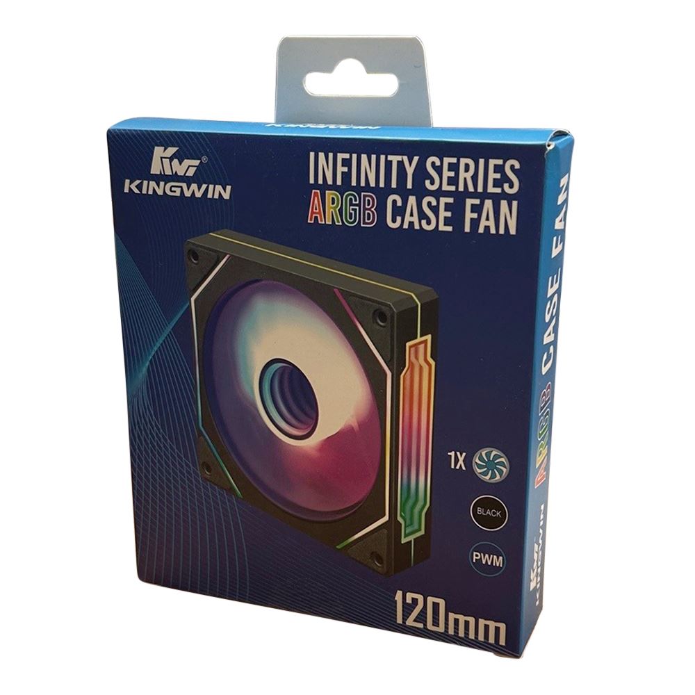 Kingwin KWI-FAN01 ARGB Infinity Mirror Hydraulic Bearing 120mm Case Fan ...
