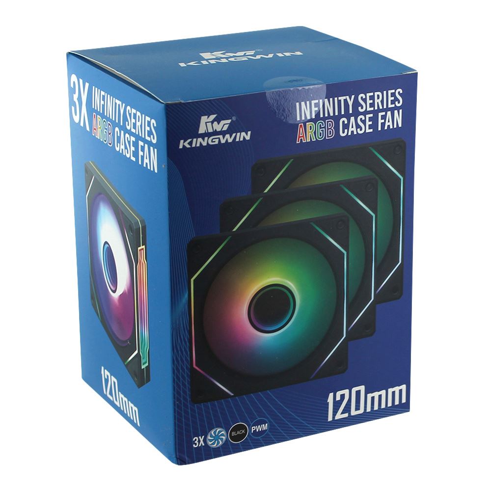 Kingwin KWI-FAN01 ARGB Infinity Mirror Hydraulic Bearing 120mm Case Fan ...